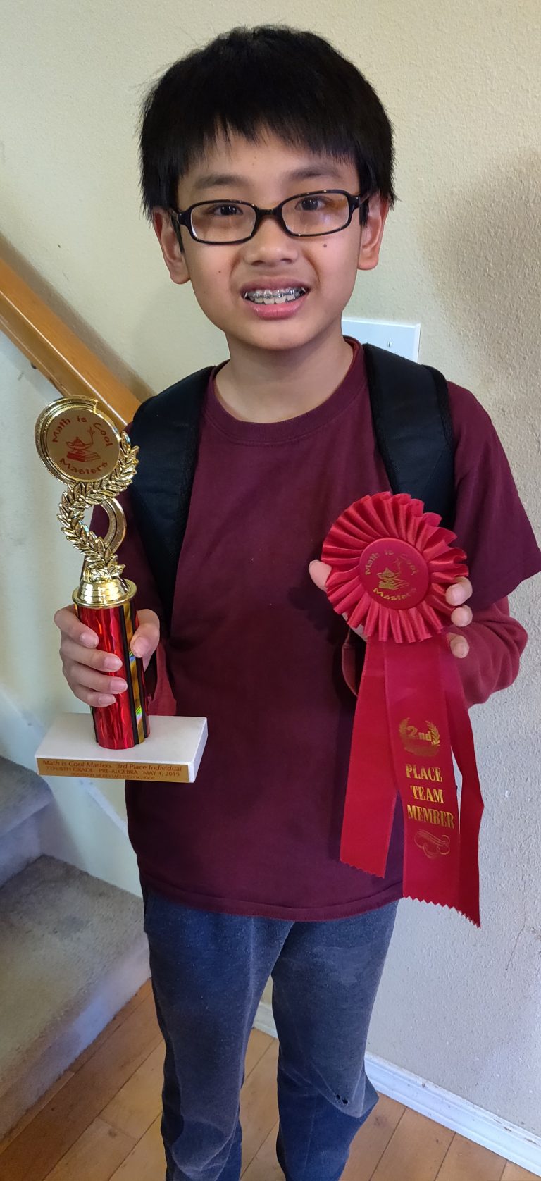 3rd Place Individual at Math is Cool Masters! – Max Siauw